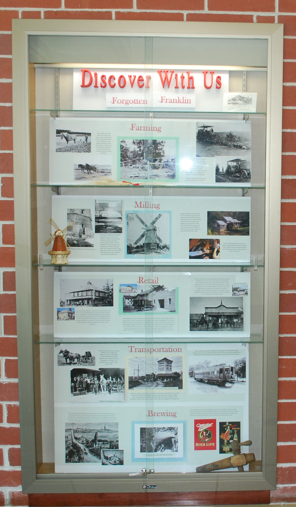 Library St. Martins display – Franklin Historical Society